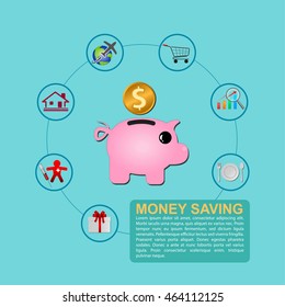 Infographics Money Saving Money Management Vector Stock Vector (Royalty ...