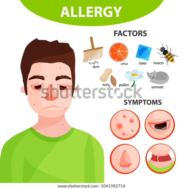 Infographics On Topic Allergy Man Allergies Stock Vector (Royalty Free ...