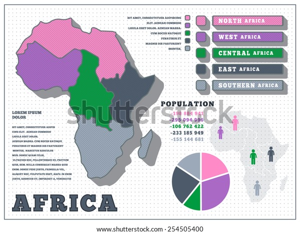 Infographics Population Map Africa Vector: vector de stock (libre de ...
