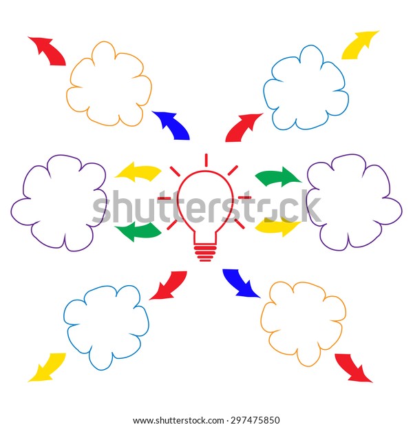 Vektor Stok Infographics Schematically Thinking Process Mind Mapping ...