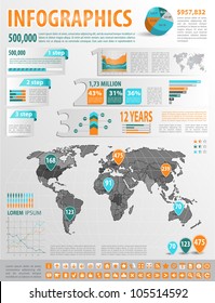 Infographics Set World Map Information Graphics Stock Vector (Royalty ...