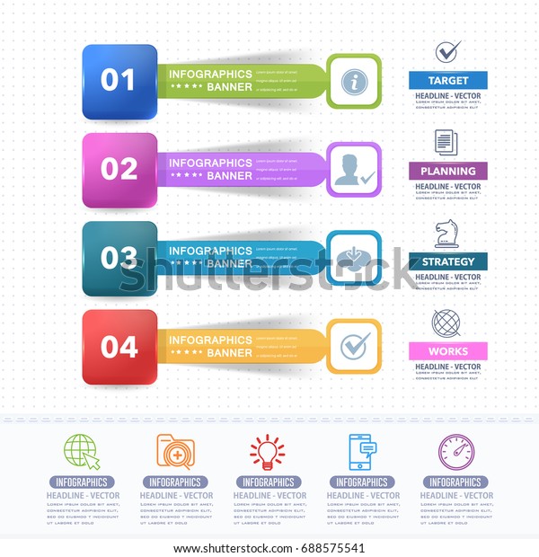 Infographics Shapes Illustration Multicolored Stats Arrows Stock Vector ...