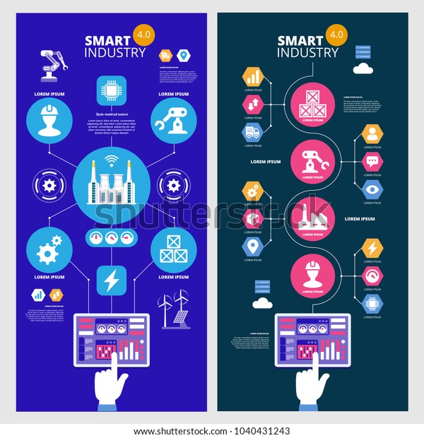 Infographics Smart Industry 40 Artificial Intelligence Stock Vector ...