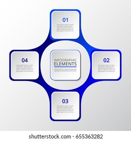 Infographics Step By Step Dark Blue Stock Vector (Royalty Free) 655363282