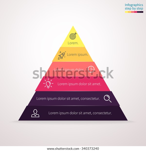Infographics Step By Step Form Pyramid Stock Vector (Royalty Free ...
