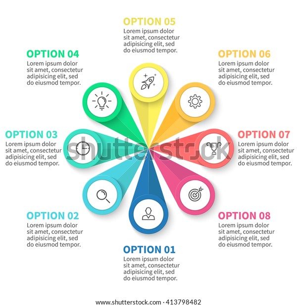 Infographics Step By Step Petals Diagram Stock Vector (Royalty Free) 413798482