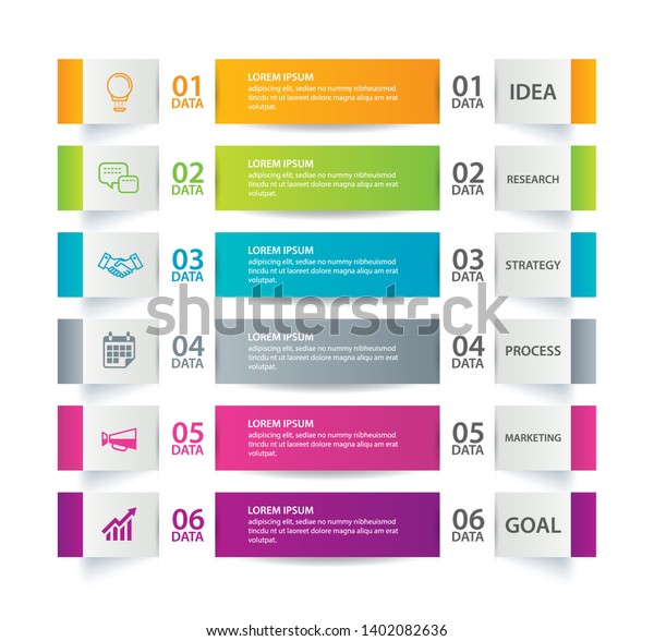 Infographics Tab Horizontal Paper Index 6 Stock Vector (Royalty Free ...