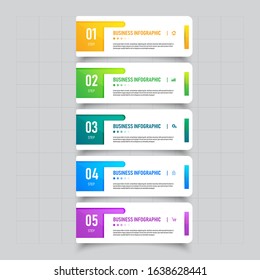 Infographics Template 5 Steps Rectangle Banner Stock Vector (Royalty ...