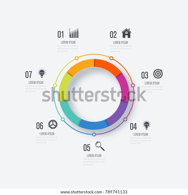 Infographics Template 7 Options Circle Data Stock Vector (Royalty Free ...