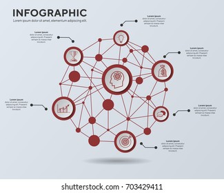 Infographics Template Business Network Concept 6 Stock Vector (Royalty ...
