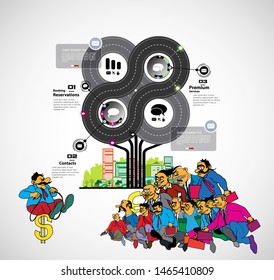 Infographics Template Cartoon Character Vector Stock Vector (Royalty ...