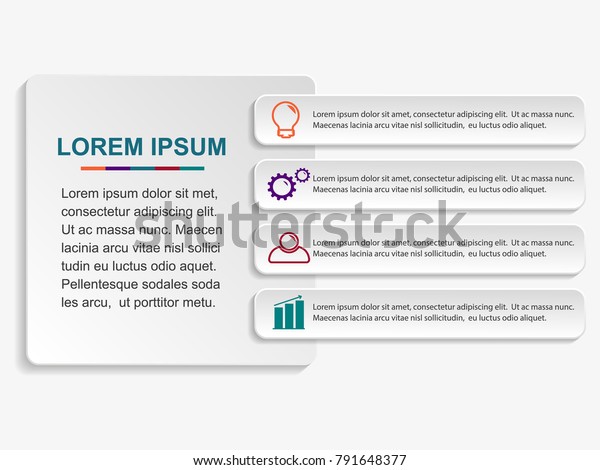 Infographics Template Four Options Paper Square 库存矢量图（免版税）791648377 ...