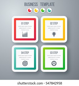Infographics Template Four Options Square Can Stock Vector (Royalty ...
