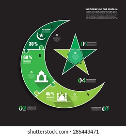 Infographics Template Vector Infographic Islamic Mission Stock Vector ...