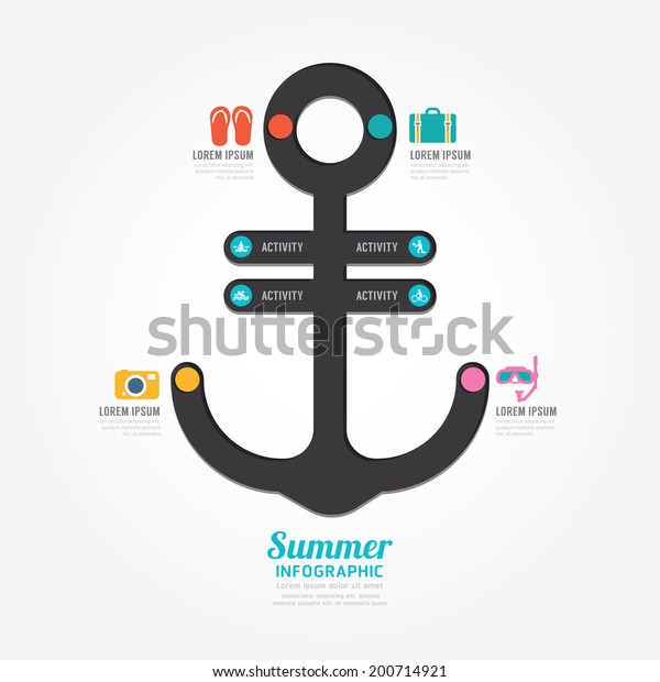 Infographics Vector Anchor Design Summer Concept Stock Vector (Royalty ...