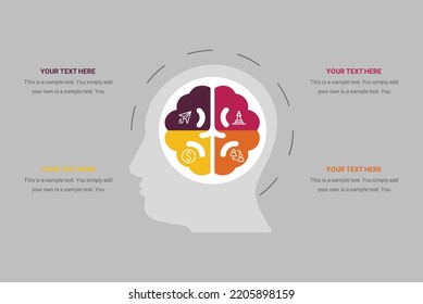 Infographics Vector Brain Design Diagram Line Stock Vector (Royalty ...