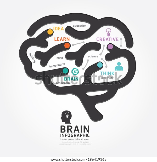 Infographics Vector Brain Design Diagram Line Stock Vector (Royalty ...