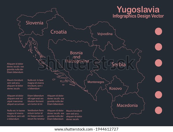 Infographics Yugoslavia Map Outline Flat Design Stock Vector (Royalty ...