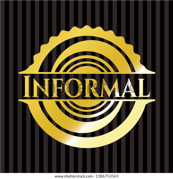 Informal Golden Badge Emblem Vector Illustration Stock Vector (Royalty ...