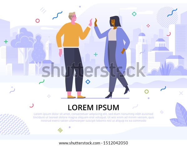 Informal Greeting Flat Banner Vector Template Stock Vector (Royalty ...