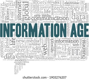 Information Age Vector Illustration Word Cloud Stock Vector (Royalty ...