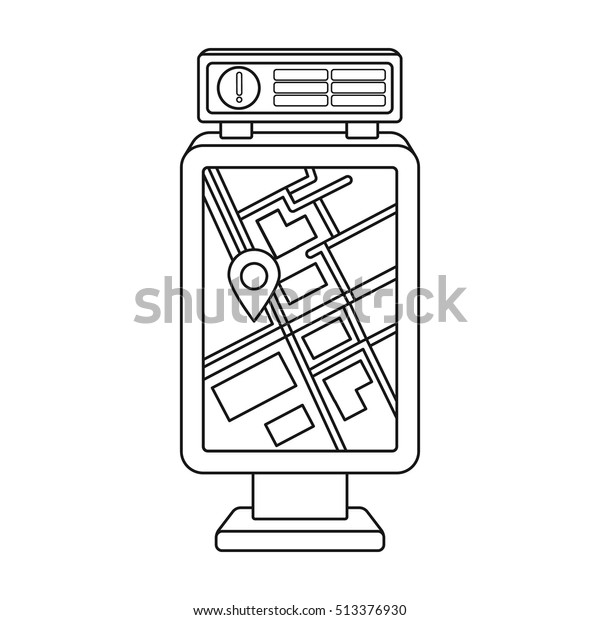 Information Board Icon Outline Style Isolated Stock Vector (Royalty ...