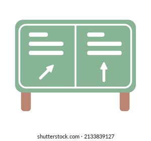 Information Board Road Icon Flat Isolated Stock Vector (Royalty Free ...