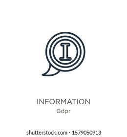 Information Icon Thin Linear Information Outline 스톡 벡터(로열티 프리 ...