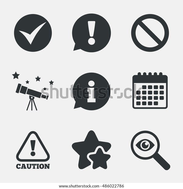 Information Icons Stop Prohibition Attention Caution Stock Vector ...
