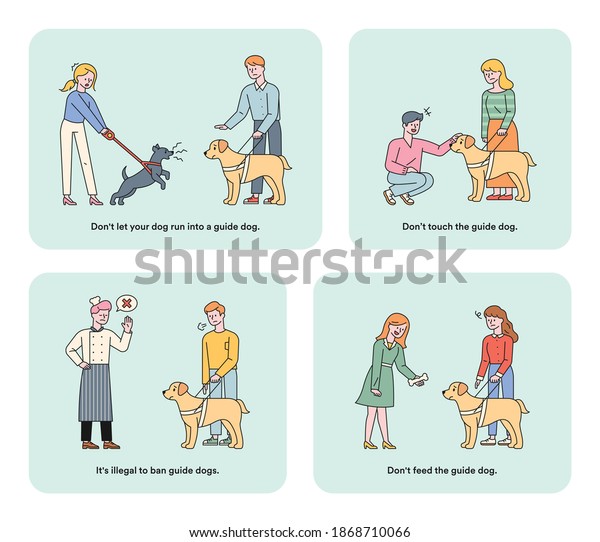 Information Illustration Guide Dogs Visually Impaired Stock Vector ...