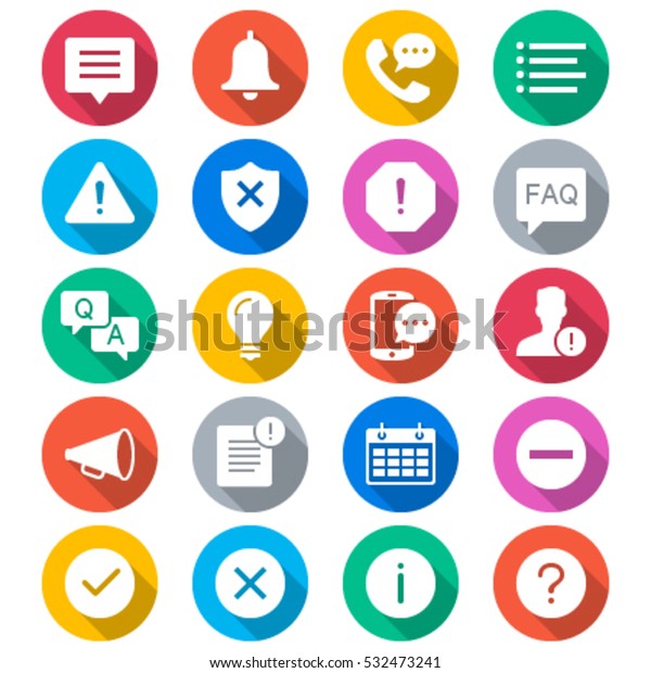 Information Notification Flat Color Icons Stock Vector (Royalty Free ...