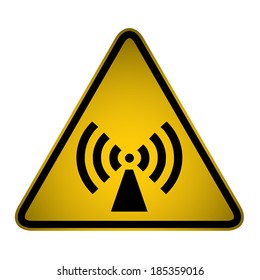 Hazard Sign Caution Dangerous Microwaves Radiation Stock Vector ...