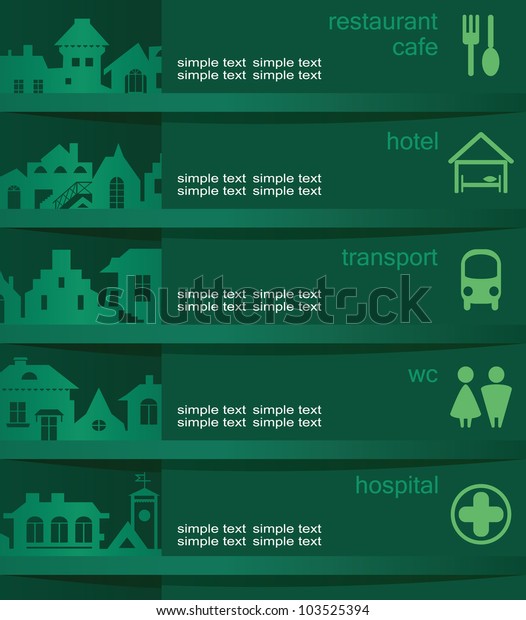 Information Sheet Signs Communication Silhouettes City 库存矢量图（免版税 ...