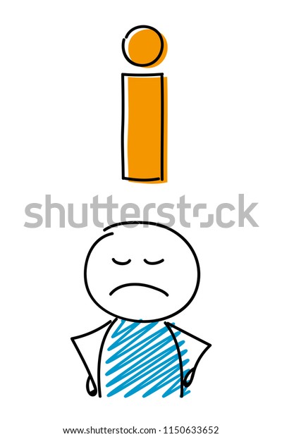Information Sign Angry Stickman Vector: vector de stock (libre de ...