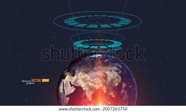 Information Sky Transmitted Luminous Earth Abstract Stock Vector ...
