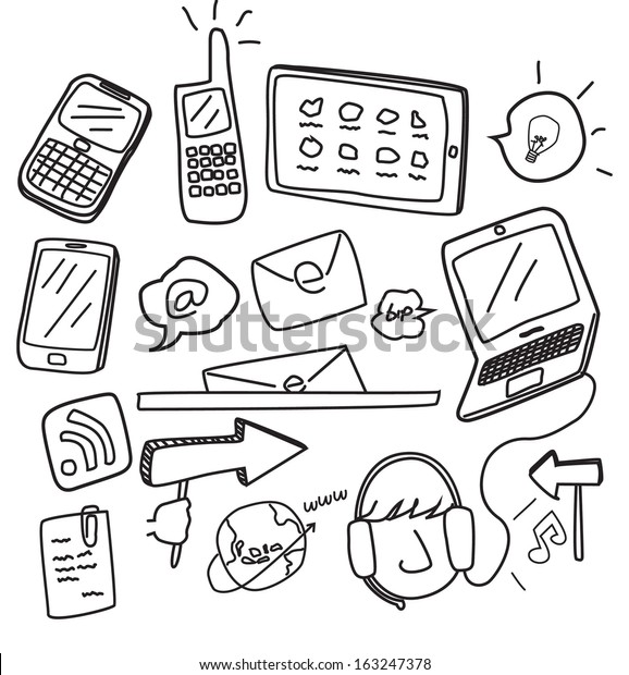 Stock vektor „Information Technology Doodle“ (bez autorských poplatků ...