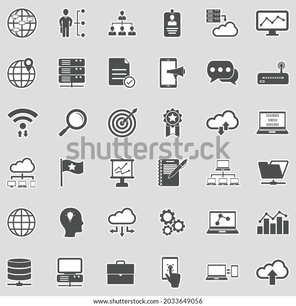 Information Technology Icons Sticker Design Vector Stock Vector ...