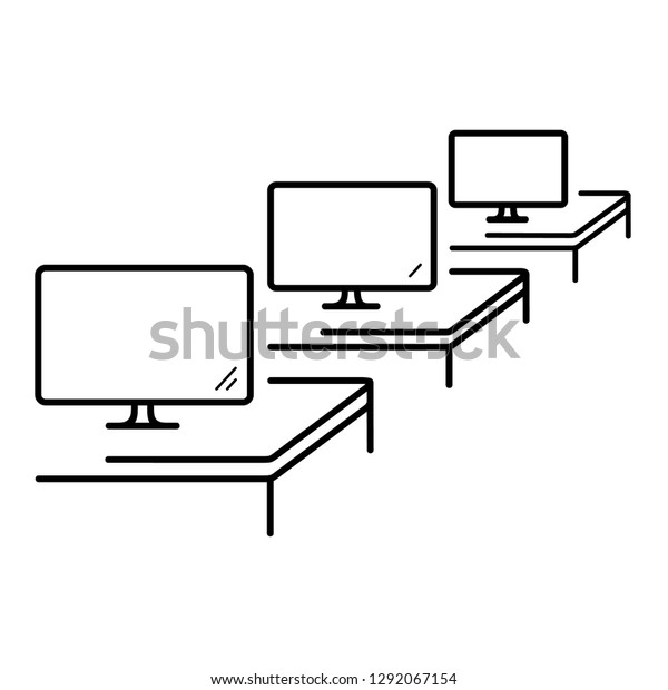 Information Technology Office Vector Outline Icon Stock Vector (Royalty ...