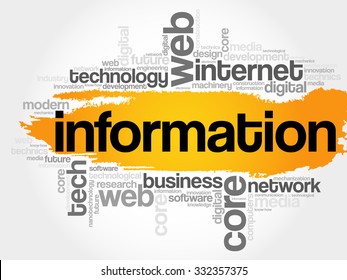 Information Word Cloud Education Concept Stock Vector (Royalty Free ...
