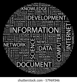 Information Word Collage On Black Background Stock Vector (Royalty Free ...