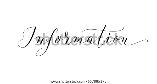 Vektor Stok Information Word Hand Written Custom Calligraphy (Tanpa ...