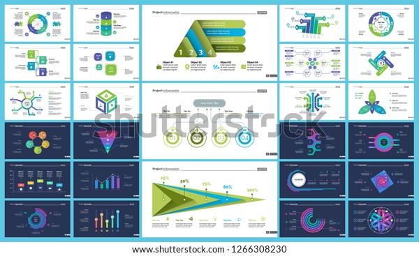 Informational Chart Design Set Business Presentation Stock Vector ...