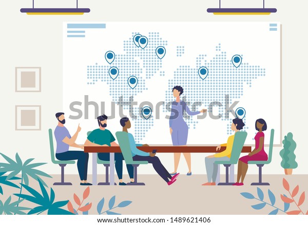 Informational Poster Project Coverage Area Flat Stock Vector (Royalty ...