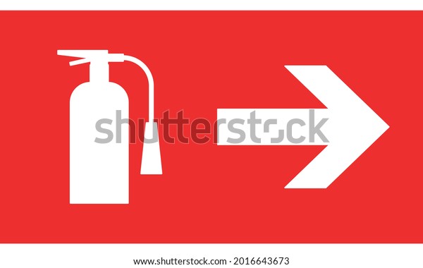 Informational Sign Fire Extinguisher Direction Right Stock Vector ...