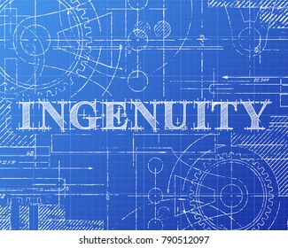 Ingenuity Sign Gear Wheels Technical Drawing Stock Vector (Royalty Free ...