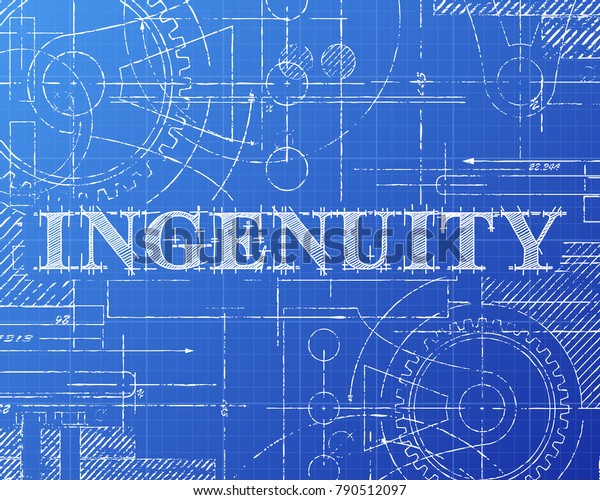 Ingenuity Sign Gear Wheels Technical Drawing Stock Vector (Royalty Free ...