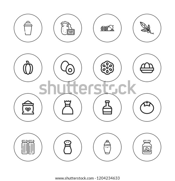 Ingredient Icon Set Collection 16 Outline Stock Vector (Royalty Free ...