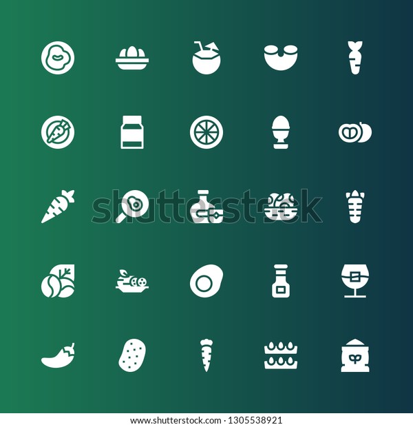 Ingredient Icon Set Collection 25 Filled Stock Vector (Royalty Free ...