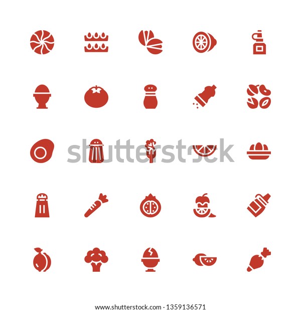 Ingredient Icon Set Collection 25 Filled Stock Vector (Royalty Free ...