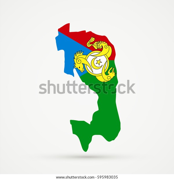 Ingushetia Map Kumyks Flag Colors Editable Stock Vector (Royalty Free ...